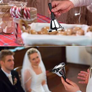 HABGP Silver Steel Hand Bells for Adults, Weddings Decoration, Call Bells, Service Bell, Care for The Sick and Elderly, Call for Pets, 1 Pack