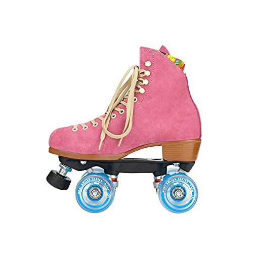 Moxi Skates - Malibu Barbie Limited Edition - Fun and Fashionable Womens Quad Roller Skate | Strawberry Pink | Size 8