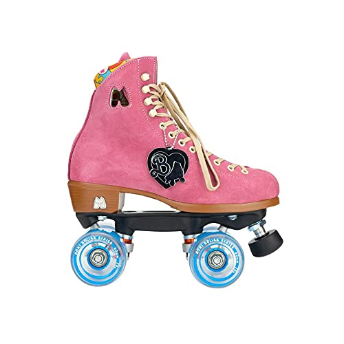 Moxi Skates - Malibu Barbie Limited Edition - Fun and Fashionable Womens Quad Roller Skate | Strawberry Pink | Size 8