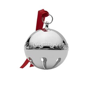 wallace 2022 silver-plated sleigh bell ornament, 52nd edition, for christmas