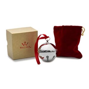 Wallace 2022 Silver-Plated Sleigh Bell Ornament, 52nd Edition, for Christmas