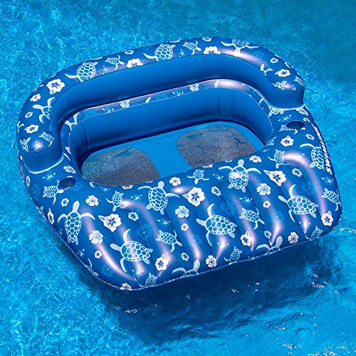 Swimline Tropical Double Lounger Pool Float, Blue, 58"/50"/18"