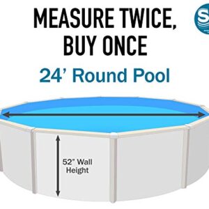 Smartline Boulder Swirl 24-Foot Round Pool Liner | UniBead Style | 52-Inch Wall Height | 25 Gauge Virgin Vinyl | Designed for Steel Sided Above-Ground Swimming Pools | Universal Gasket Kit Included