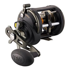 penn squall ii level wind conventional fishing reel, black gold, 50lw, squall ii level wind