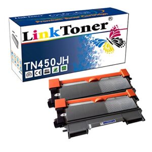 linktoner double high yield tn450 jh 2 pack compatible toner cartridge replacement for brother tn-450 bk tn-420 laser printer, hl-2242d, hl-2250dn