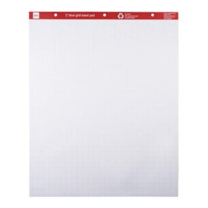 Office Depot® Brand Easel Pads, 27" x 34", 1" Blue Grid, 50 Sheets, 30% Recycled, Pack Of 2