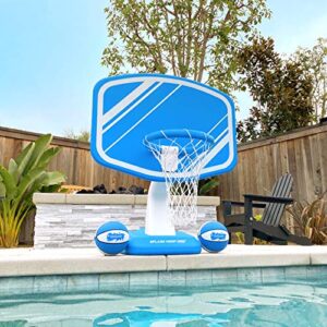 GoSports Splash Hoop Swimming Pool Basketball Game, Includes Poolside Water Basketball Hoop, 2 Balls and Pump – Choose Your Style