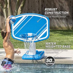 GoSports Splash Hoop Swimming Pool Basketball Game, Includes Poolside Water Basketball Hoop, 2 Balls and Pump – Choose Your Style