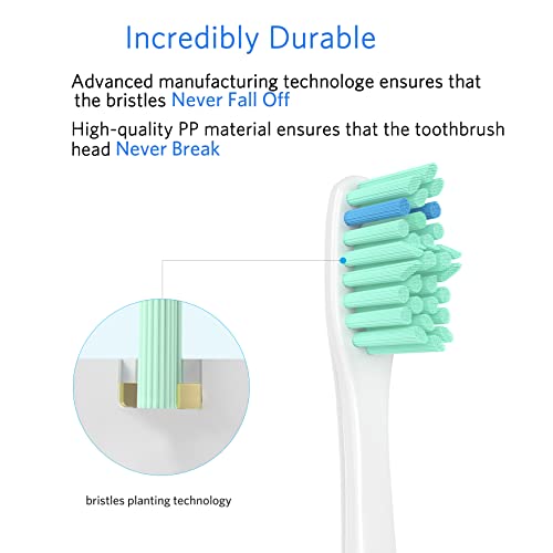 Replacement Toothbrush Heads Compatible with Philips Sonicare Screw-on E-Series Electric Rechargeable Toothbrush, Precision Clean Toothbrush Heads Refills, 6 Pack