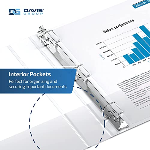 EasyView Premium 1-Inch Binders with Clear-View Covers, 3-Ring Binders for School, Office, or Home, Colored Binder Notebooks, Pack of 6, D Ring, White