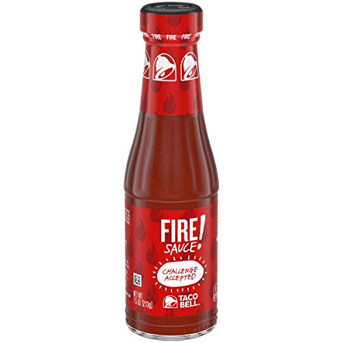 Taco Bell Fire Sauce Glass Bottle, 7.5 OZ 3-pack