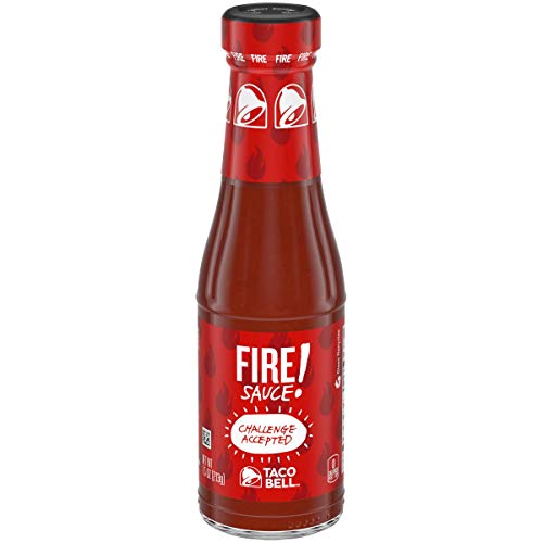 Taco Bell Fire Sauce Glass Bottle, 7.5 OZ 3-pack