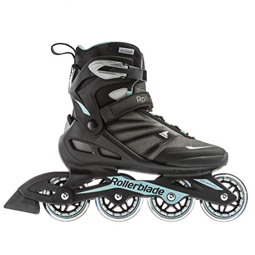 Rollerblade Zetrablade Women's Adult Fitness Inline Skate, Black/Light Blue, US Women's 10