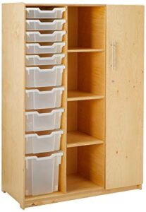 whitney brothers teachers wardrobe w/trays & locking door, 18.5×40.5×58.75