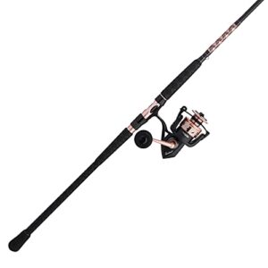 penn passion ii spinning reel and fishing rod combo, black/rose gold, 2000 size reel – 6’6″ – medium light – 2pc