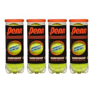 penn championship regular-duty tennis balls 4 can bundle