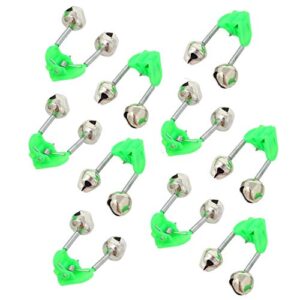 wingsflying 10 pcs fishing rod extra loud alarm dual alert bell green silver tone