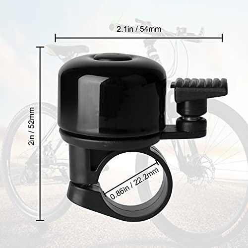 Binudum Bike Bell 2 Pack with Loud Melodious Sound Classic Mini Bicycle Bell for Kids Adults Bike Horn for Road, Mountain Bike for Scooter, MTB, BMX (Black 2 Pcs)