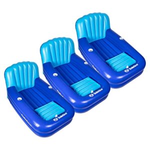 swimline solstice swimming pool inflatable float cooler couch lounge (3 pack)