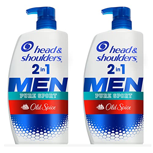 Head & Shoulders 2-In-1 Shampoo And Conditioner, Anti Dandruff Treatment And Scalp Care, Lemon-Lime Scent Of Old Spice Pure Sport, 31.4 Fl Oz Each, Twin Pack