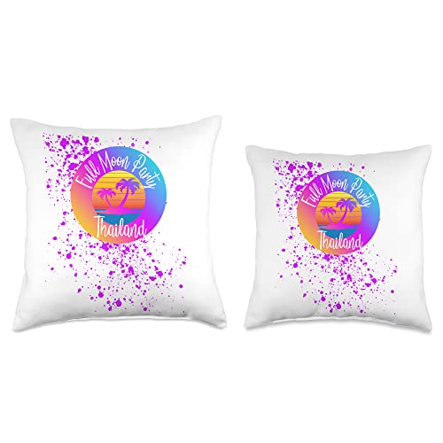 Rock Dolphin - Thai Style Fun Tops Travel to Thailand Islands Party Hard at The Full Moon Throw Pillow, 18x18, Multicolor