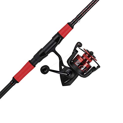 PENN 7’ Fierce III LE Fishing Rod and Reel Spinning Combo, 1 Piece Fishing Rod, Size 4000 Reel, Right/Left Handle Position, Suitable for Inshore Fishing