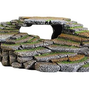 PENN-PLAX Reptology Shale Scape Step Ledge & Cave Hideout – Decorative Resin for Aquariums & Terrariums – Great for Reptiles, Amphibians, and Fish – Large