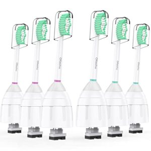 replacement heads for philips sonicare e-series – ofashu brush head compatible with essence xtreme elite advance hx7022 hx5610 white, 6 packs screw-on electric toothbrush