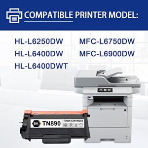 NUCALA TN-890 High-Yield Compatible TN 890 TN890 Toner Cartridge Replacement for Brother MFC-L6750DW MFC-L6900DW HL-L6250DW HL-L6400DW HL-L6400DWT Printer Toner (2-Pack, Black)