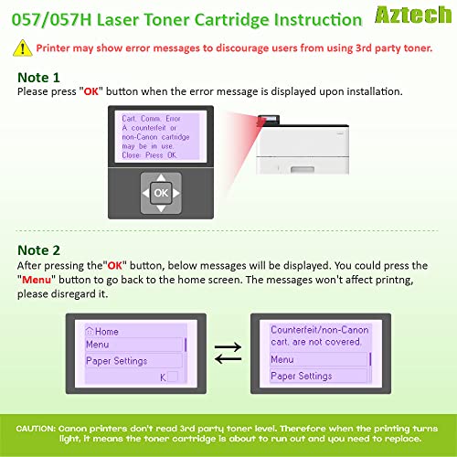 Aztech Compatible Toner Cartridge Replacement for Canon 057 057H Toner Cartridge ImageCLASS MF445dw MF448dw MF449dw LBP226dw LBP227dw Printer (Black, 2-Pack)