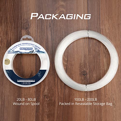 KastKing DuraBlend Monofilament Leader Line - Premium Saltwater Mono Leader Materials - Big Game Spool Size 120Yds/110M