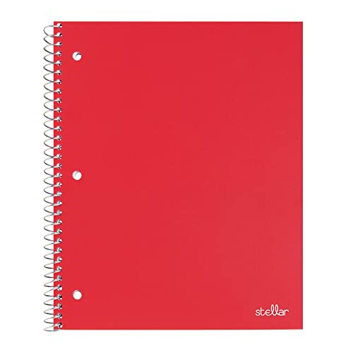 Office Depot® Brand Stellar Poly Notebook, 8" x 10 1/2", 1 Subject, Wide Ruled, 200 Pages (100 Sheets), Red