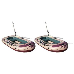 solstice swimline voyager inflatable 4 person fishing leisure boat raft (2 pack)