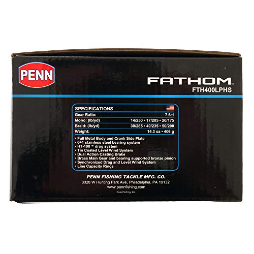 Penn Fathom Low Profile Reel Black Gold 13.9 oz