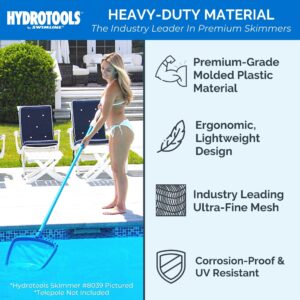 HYDROTOOLS By SWIMLINE 8005 Introductory Residential Leaf Skimmer Net Head Cleaner | For Swimming Pool Spa Fountain Pond Hot Tub | Leaves Bugs Debris Fine Cleaning Maintenance | Heavy Duty Extra Large