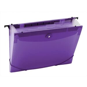 Office Depot® Brand Poly 7-Pocket Hanging File, 8" Expansion, Letter Size, 9-5/8" x 13", Purple