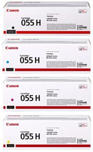 canon crg 055 high yield capacity toner cartridge for mf745, 743, 741, bundle with black 7600 pages yield/cyan, 5900 pages yield/magenta, 5900 pages yield/yellow, 5900 pages yield