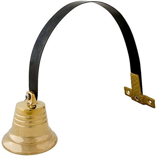 Shopkeepers Bell - Antique Doorbell Wall Mounted Metal, Ring Bell for Door Opening, Door Ringer for Business Entry, Solid Brass Metal Door Bell