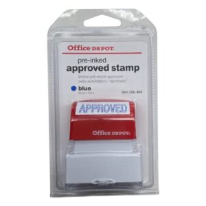 Approved Stamp (Pre-Inked) Office Depot, Blue