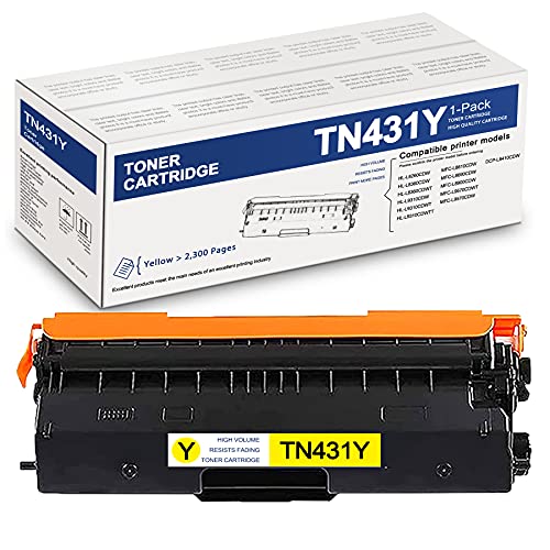 Van Enterprises 1 Pack Yellow TN431 TN431Y TN-431Y Compatible Toner Cartridge Replacement for Brother HL-L8260CDW L8360CDWT L9310CDWT MFC-L8610CDW L8690CDW L8900CDW Printer Ink Cartridge