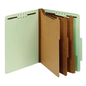 office depot pressboard classification folders with fasteners, letter size, 100% recycled, light green, 10 pk, od24091