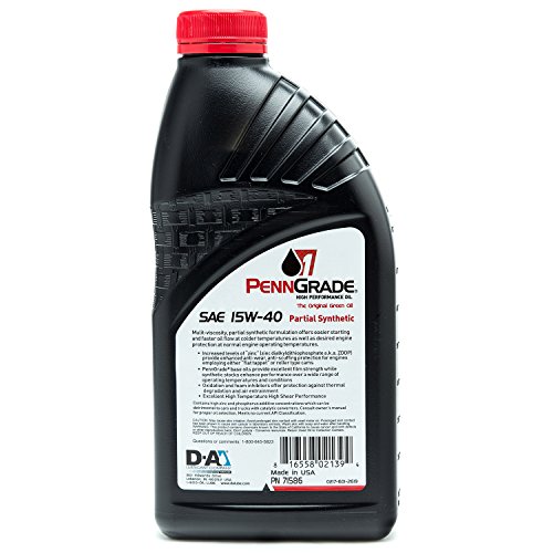 BPEN-15W40-12 Brad Penn Penn Grade 1 15W40 Partially Synthetic Motor Oil 12 Quarts