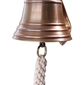 4" Solid Antique Brass Bell Quality Marine Wall Mounted Ship Hanging Bell Perfect for Dinner, Indoor, Outdoor, School, Bar, Reception, Last Order & Church by The Metal Magician