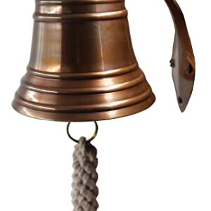 4" Solid Antique Brass Bell Quality Marine Wall Mounted Ship Hanging Bell Perfect for Dinner, Indoor, Outdoor, School, Bar, Reception, Last Order & Church by The Metal Magician