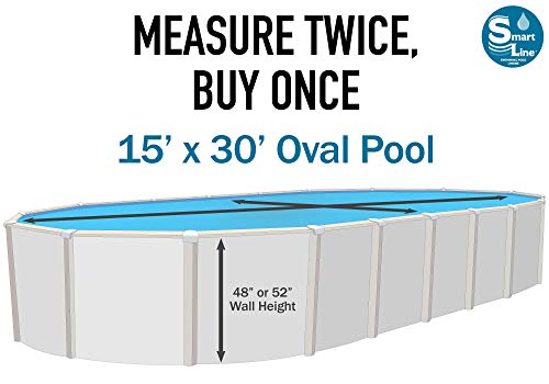 Smartline Cracked Glass 15-Foot-by-30-Foot Oval Liner | Overlap Style | 48-to-52-Inch Wall Height | 25 Gauge Virgin Vinyl | Designed for Steel Sided Above-Ground Swimming Pools