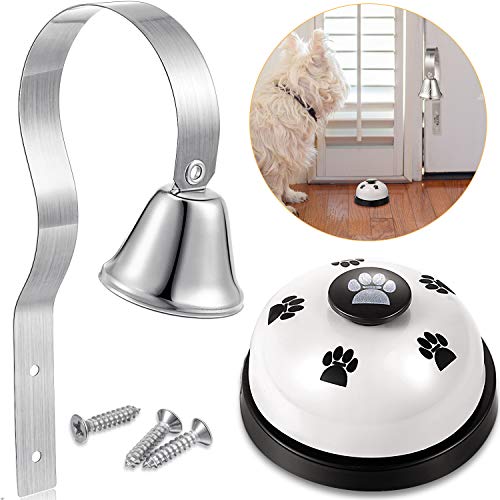 2 Pcs Pet Training Bells Metal Dog Train Bells Silver Doorbell Potty Training Bells for Go Outside Pet Potty Training Bells Device for Large Dogs Cat Puppy Training and Communication