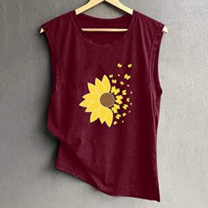 Spring Summer Tops for Women 2023, Ladies Dressy Casual Print T-Shirt Short Sleeve Tops Fashion Summer 2023 Tee Red