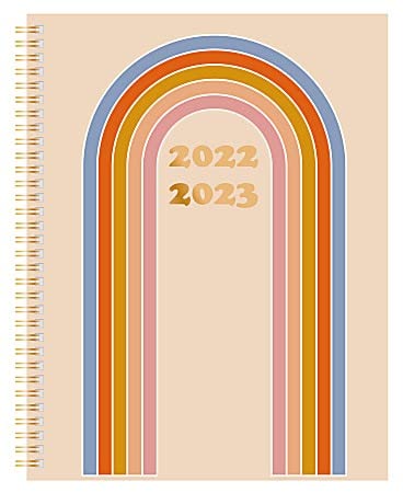 Office Depot Fashion Weekly/Monthly Academic Planner, 8-1/2 x 11, Rainbow, July 2022 to June 2023, ODD-0615