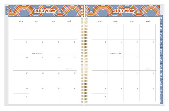 Office Depot Fashion Weekly/Monthly Academic Planner, 8-1/2 x 11, Rainbow, July 2022 to June 2023, ODD-0615