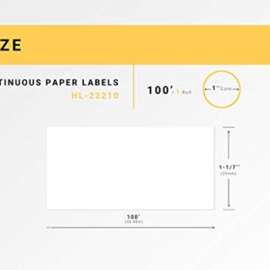 HOUSELABELS Compatible with DK-2210 Replacement Roll for Brother QL Label Printers; Continuous Length Labels; 1-1/7" x 100 feet (29mm*30.48m) - 42 Rolls